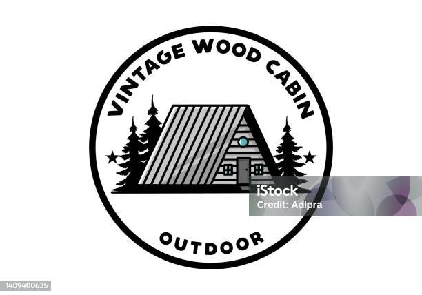 Conception Dillustration De Cabane En Bois Vintage Vecteurs Libres De