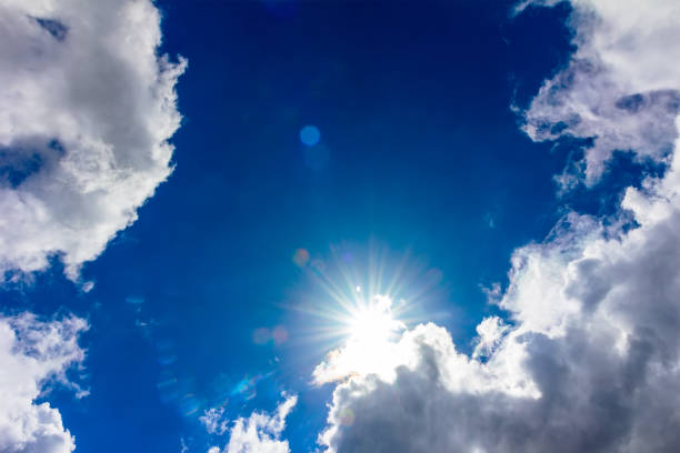 Free picture: emerging Sun, blue clouds, weather