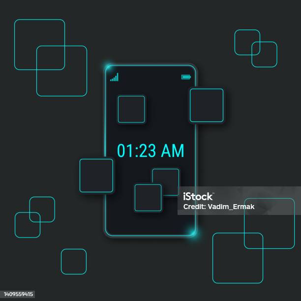 Mobile Application Development Gui Design Vector Concept Stock