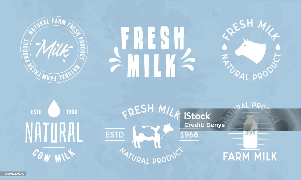 Label Perangko Lambang Dan Lambang Produk Susu Dan Susu Lambang Susu