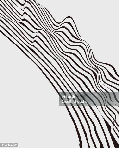 Abstrait Noir Et Blanc Courbe De Mouvement Texture Rayée Motif Fond