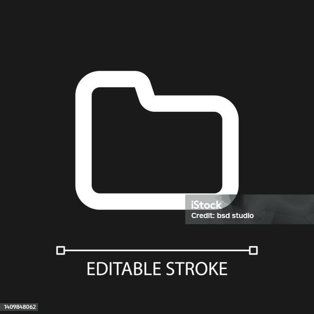 Folder Pixel Perfect White Linear Ui Icon For Dark Theme Stock