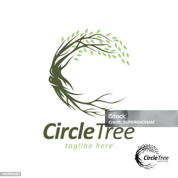 Conception De Symbole Dicône Darbre Circulaire Vecteurs Libres De