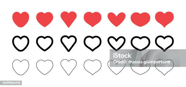 Icônes De Cœur Illustration Vectorielle Du Symbole Damour Saintvalentin