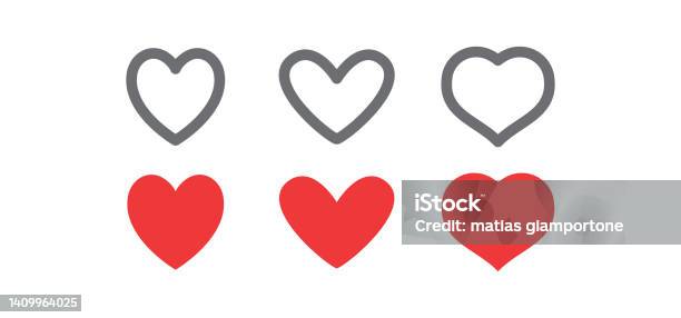 Icônes De Cœur Illustration Vectorielle Du Symbole Damour Saintvalentin