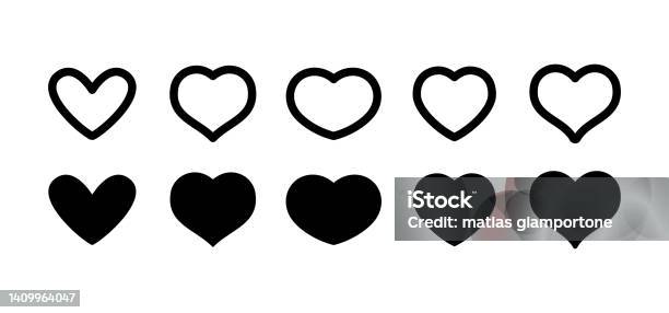 Icônes De Cœur Illustration Vectorielle Du Symbole Damour Saintvalentin