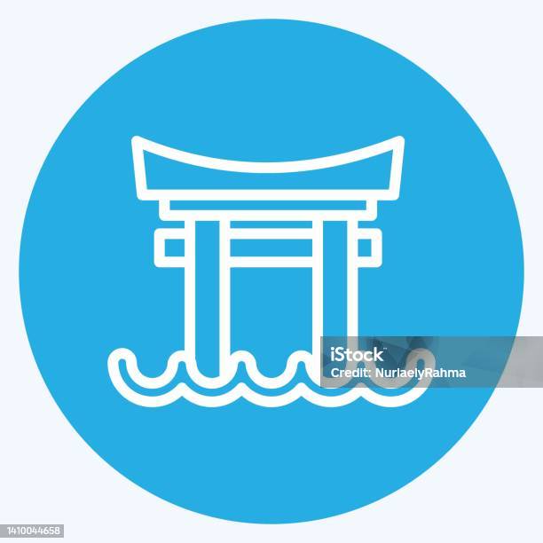Icône Torii Gate Convient Pour Le Symbole Japonais Style Yeux Bleus