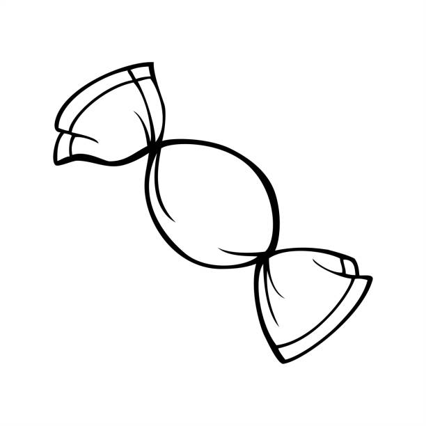 Wrapped Candy Clipart Black And White