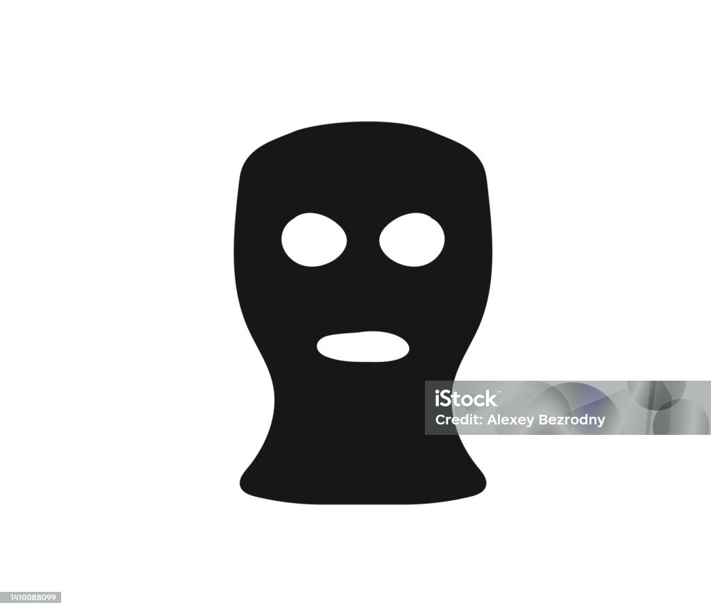 Black Bandit Mask Balaclava Robbery Hat As Symbol Of Crime And Ganster