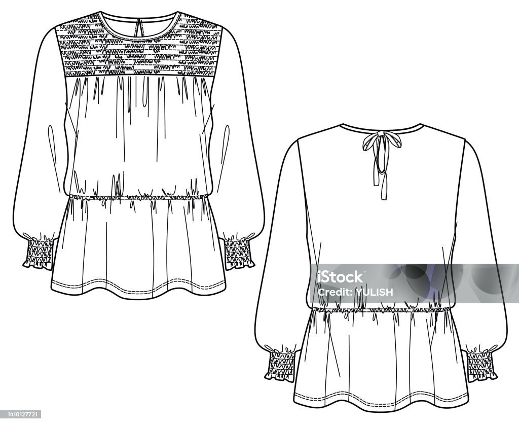 Woman Blouse Sketch Blouse Cad Top Sketch For Woman Blouse Drawing