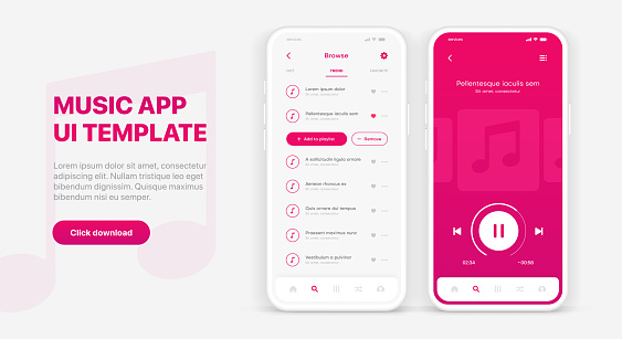 Interface Dapplication Mobile Web Pour Application De Lecteur De