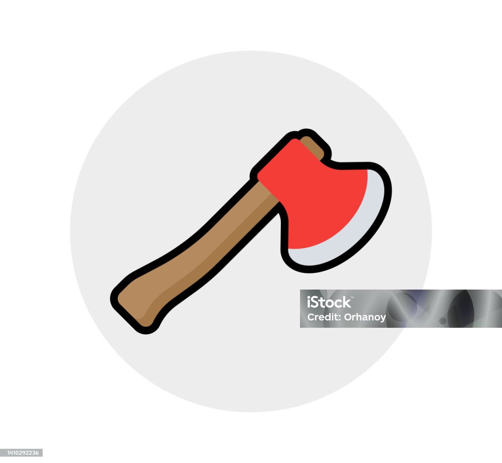 Illustration Dicône De Hache Vectorielle Icône De Couleur Vectorielle