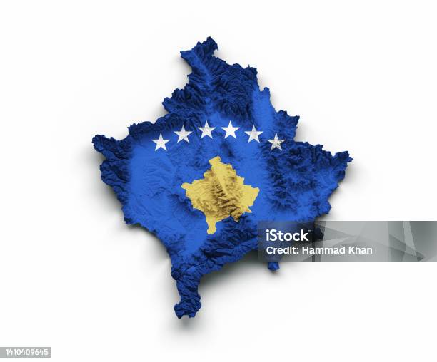 Bendera Peta Kosovo Relief Berbayang Peta Warna Tinggi Peta Pada ... Bendera Peta Kosovo Relief Berbayang Peta Warna Tinggi Peta Pada ...