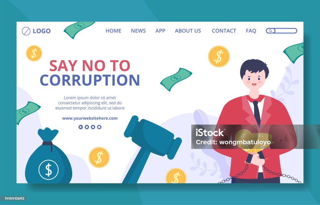 Anti Corruption Social Media Landing Page Template Flat Cartoon ... Anti Corruption Social Media Landing Page Template Flat Cartoon ...