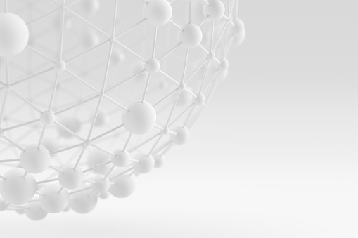 Molecular Structure Global Digital Mesh Network Blockchain White