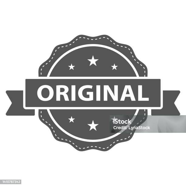 Timbre Original Sceau Badge Vectoriel Modèle Dicône Illustration Isolée
