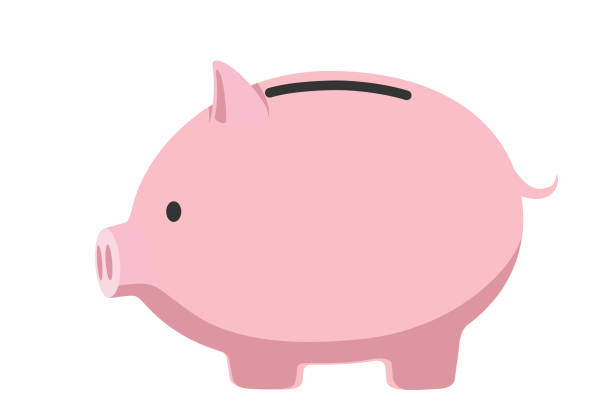 Piggy Bank With Money Clipart