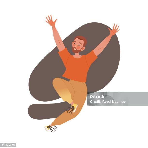 Ilustrasi Vektor Karakter Happy Man Melompat Dengan Kegembiraan ... Ilustrasi Vektor Karakter Happy Man Melompat Dengan Kegembiraan ...