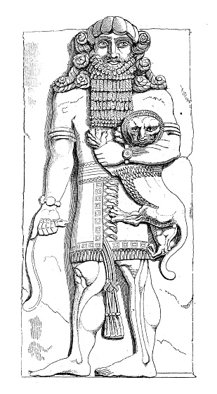Antique Illustration Assyrian Art Khorsabad Stock Illustration Download Image Now Assyria