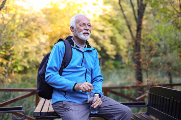 Free Stock Photo of Elderly man resting after outdoor activity ...