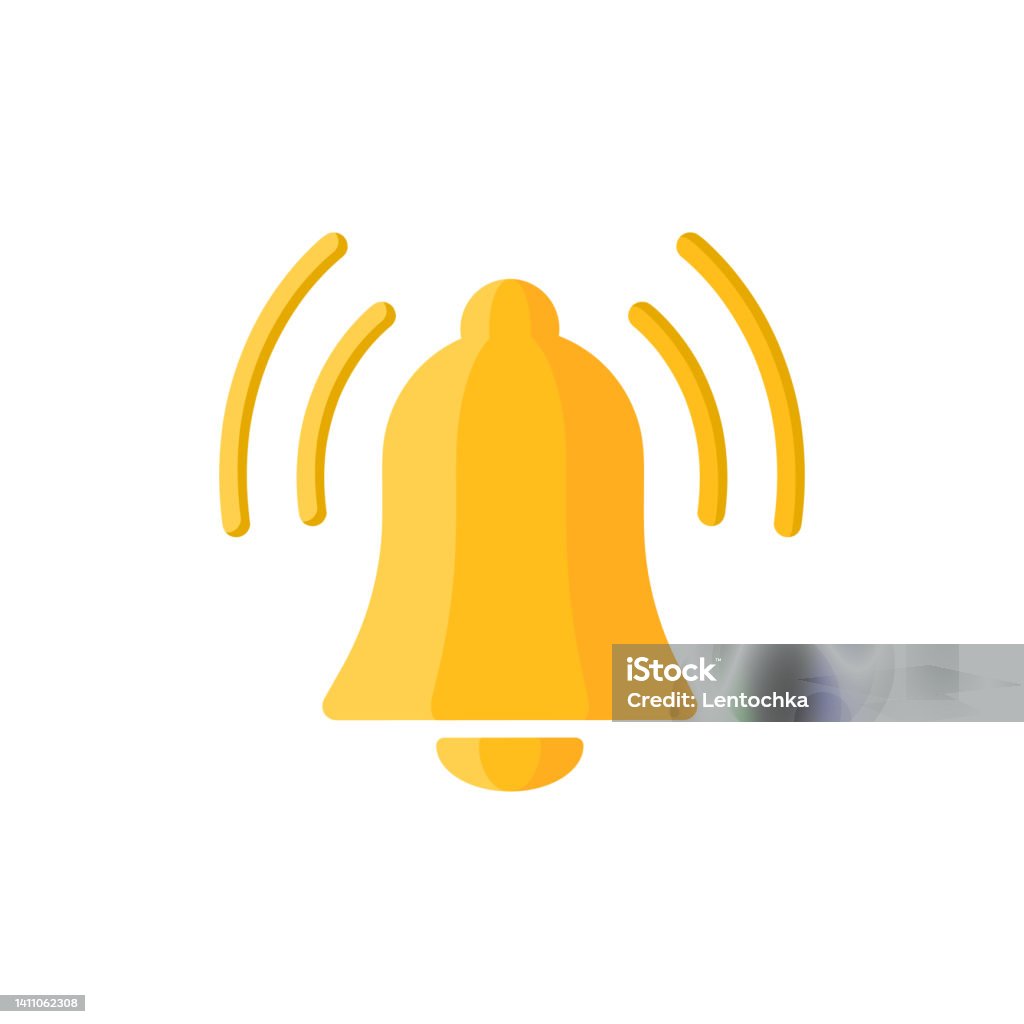 Icône Web De Cloche Jaune Symbole Vectoriel De Notification Ou De