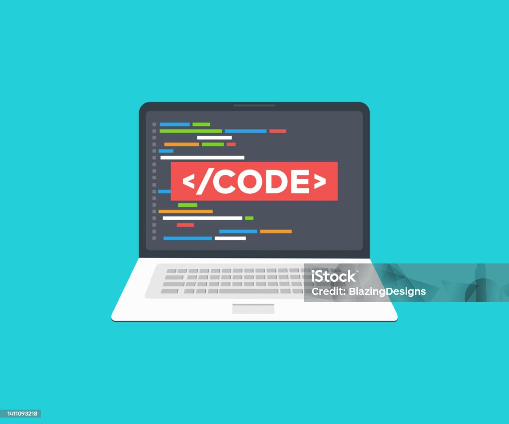 Computer Software With Programming Coding Text Application Window On Laptop Screen Digital