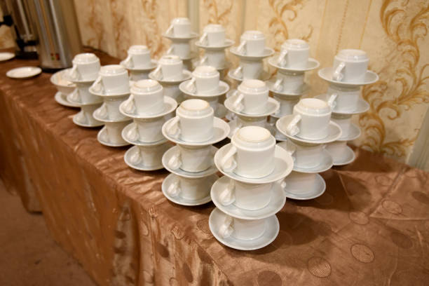 Free Stock Photo of Stack of White Cups in Formation | Download Free ...