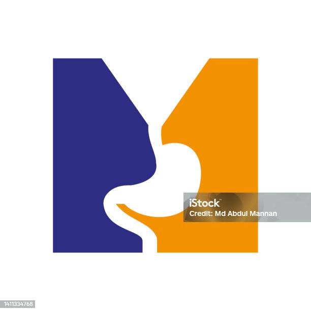Lettre M Conception Minimale Du Logo De Lestomac Pour Le Modèle De