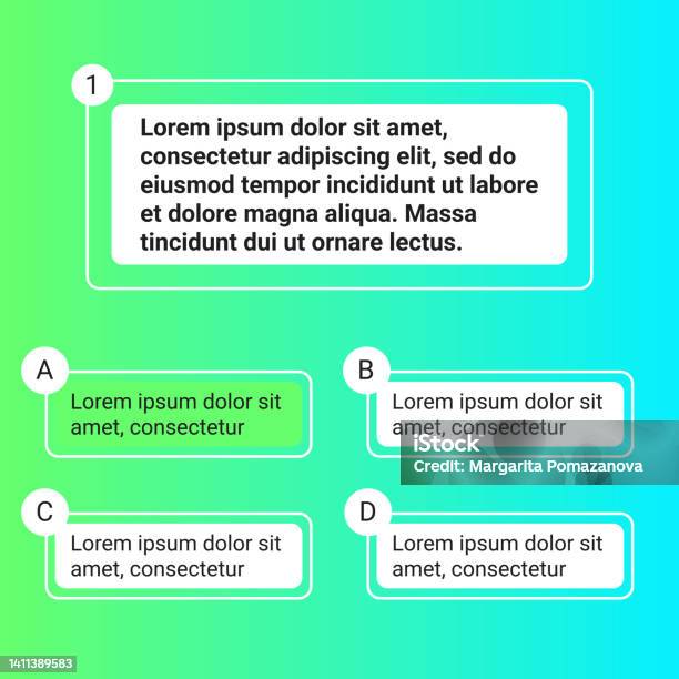Modèle De Test De Quiz Ui Design Vector Illustration Vecteurs Libres De