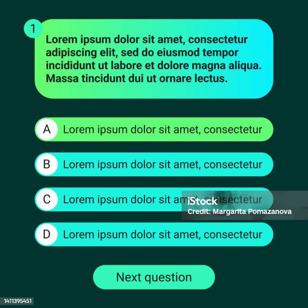 Modèle De Test De Quiz Ui Design Vector Illustration Vecteurs Libres De