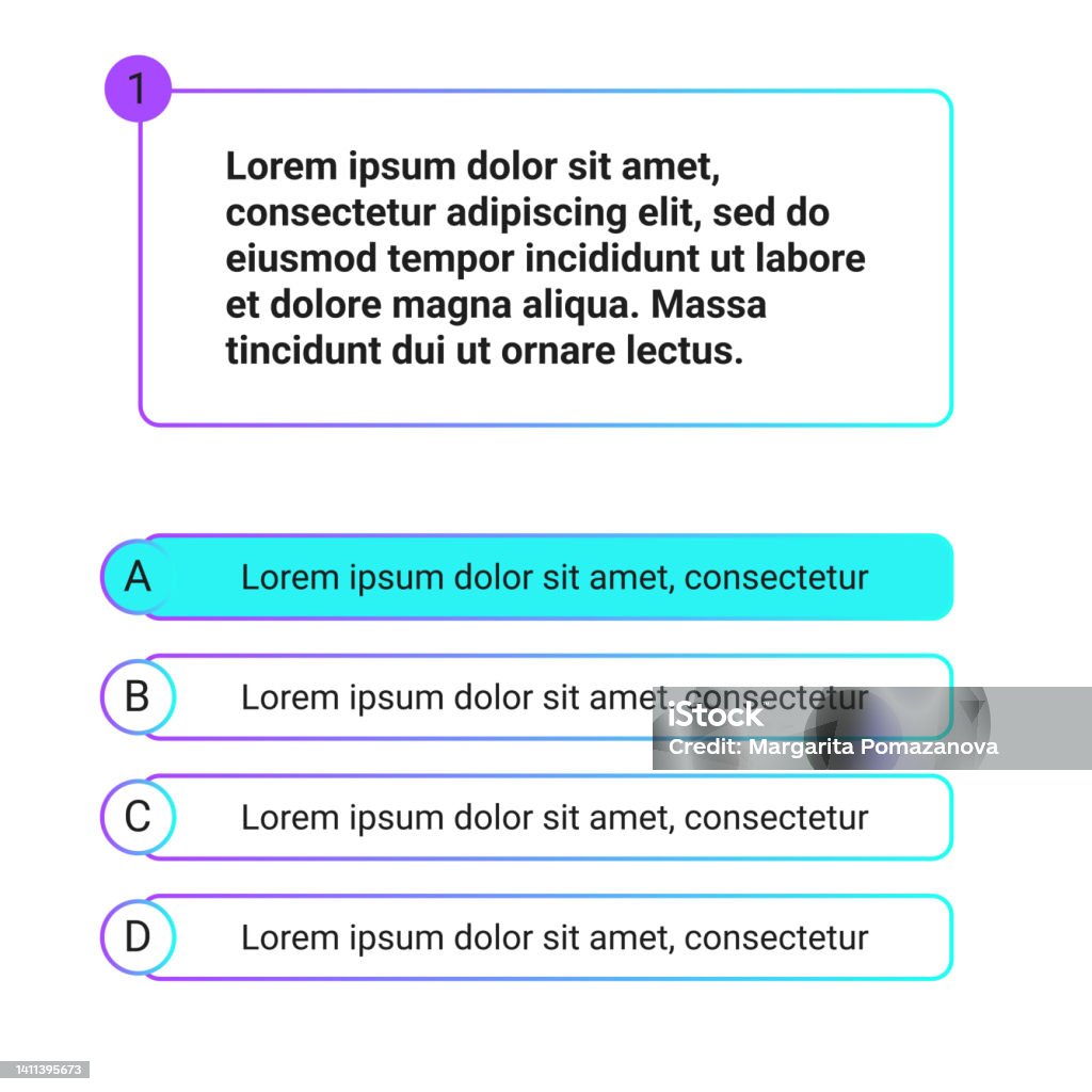 Modèle De Test De Quiz Ui Design Vector Illustration Vecteurs Libres De