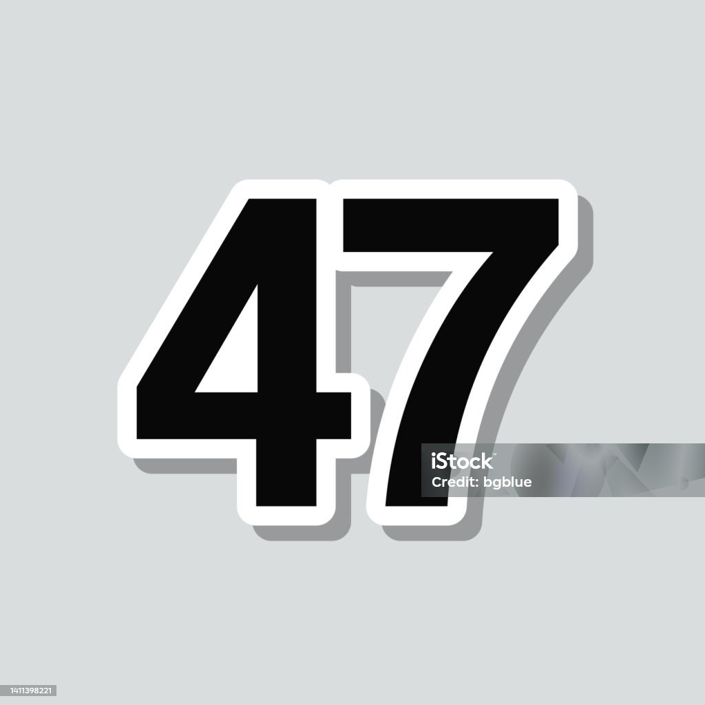 Ilustración de 47 Número Cuarenta Y Siete Pegatina De Icono Sobre Fondo ... Ilustración de 47 Número Cuarenta Y Siete Pegatina De Icono Sobre Fondo ...