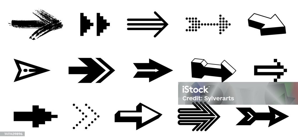 Diverse Arrow Cursors Vector Set Different Shapes Styles And Concepts