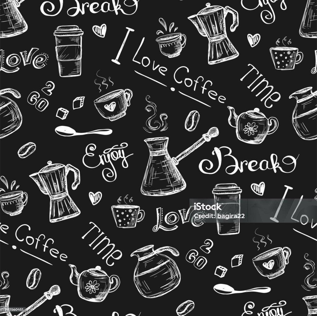 Ilustración de Enorme Conjunto De Diferentes Elementos De Café ... Ilustración de Enorme Conjunto De Diferentes Elementos De Café ...