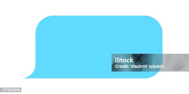 Bubble Message Template Blue Color Stock Illustration Download Image Now Blank Blue Box