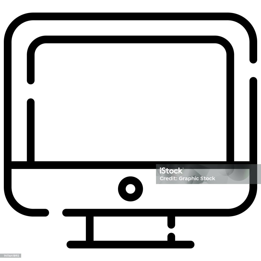 Lcd Icône De Ligne Décran Isolée Sur Fond Blanc Vecteurs Libres De