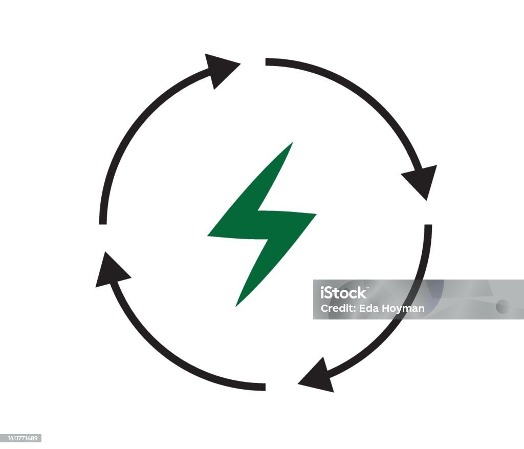Lightning Isolated Vector Icon Power Energy Symbol Vector Graphic Stock