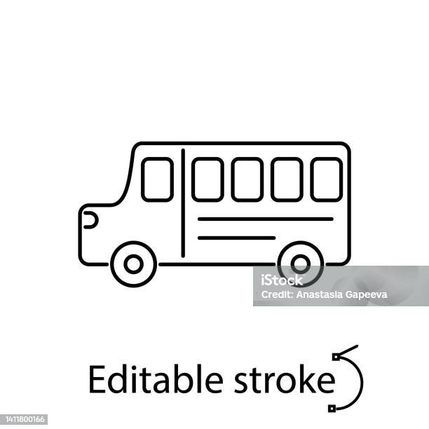 Icône De Contour Dautobus Scolaire Transport Conception De La Rentrée