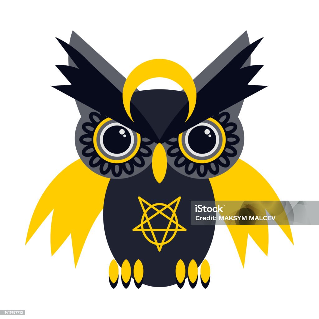 Ilustrasi Datar Burung Hantu Gothic Yang Lucu Desain Gothic Untuk Horor ... Ilustrasi Datar Burung Hantu Gothic Yang Lucu Desain Gothic Untuk Horor ...