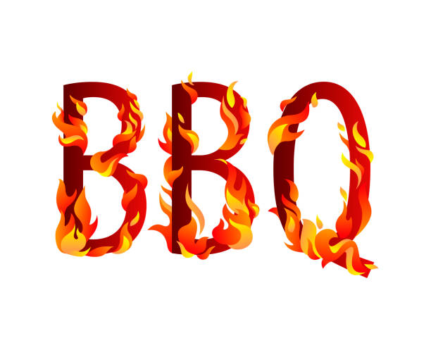 Grill On Fire Clipart Words
