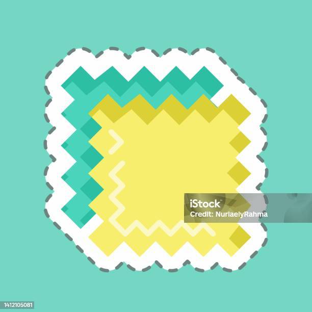 Autocollant Ligne Coupée Tissu Convient Pour Le Symbole De Léducation