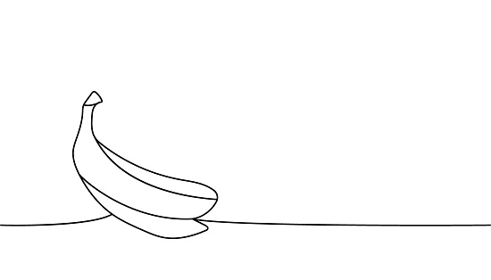 Pelure De Banane Une Ligne Dessin Continu Peau De Banane Continue