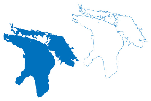 Lac Huron Illustration Vectorielle De Carte Carte À Croquis Griffonné