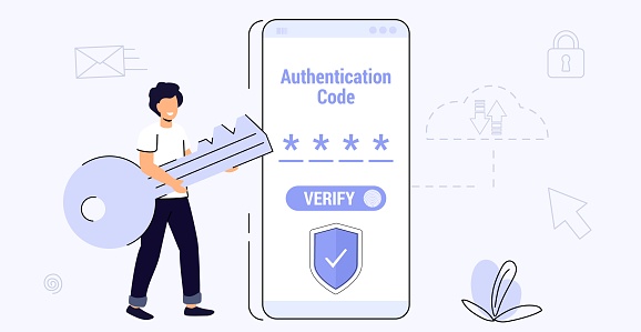 Otp Authentication Secure Verification Onetime Password Stok Vektör