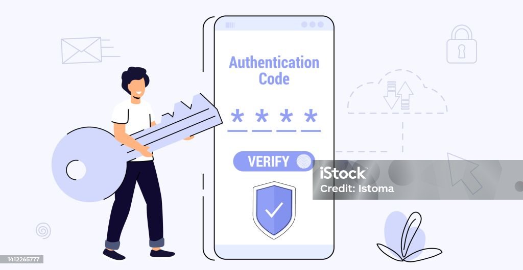 Otp Authentication Secure Verification Onetime Password向量圖形及更多account