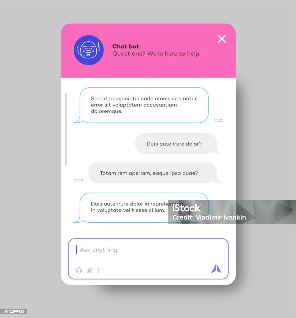 Chat Bot Window For Website And Mobile App Stock Illustration