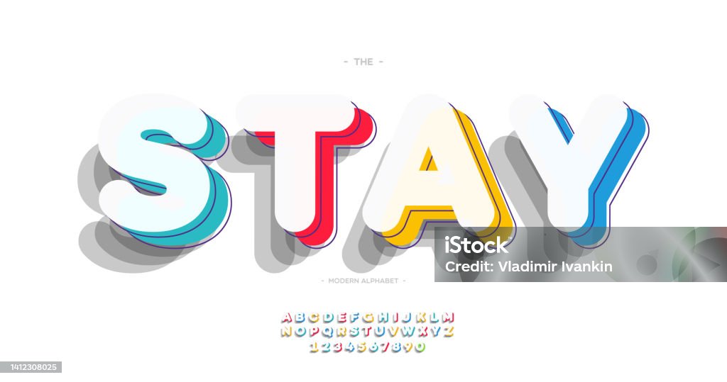 Vector Font 3d Bold Color Style Stock Illustration Download Image Now