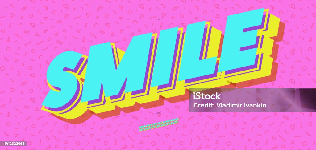 Vector Font 3d Bold Colorful Style Stock Illustration Download Image