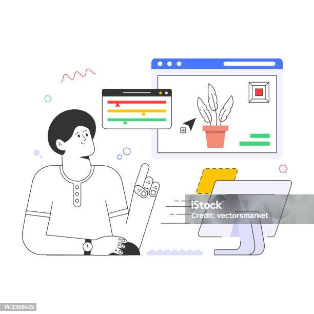 Vector Designing Flat Illustration Is Handy And Scalable Stock