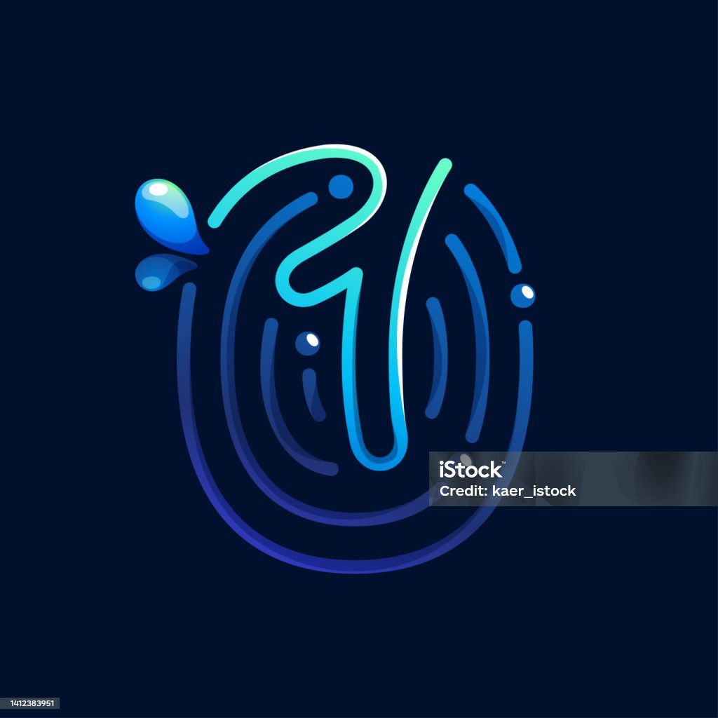Logo Numéro Un Fait Dempreintes Digitales Avec Des Vagues Et Des